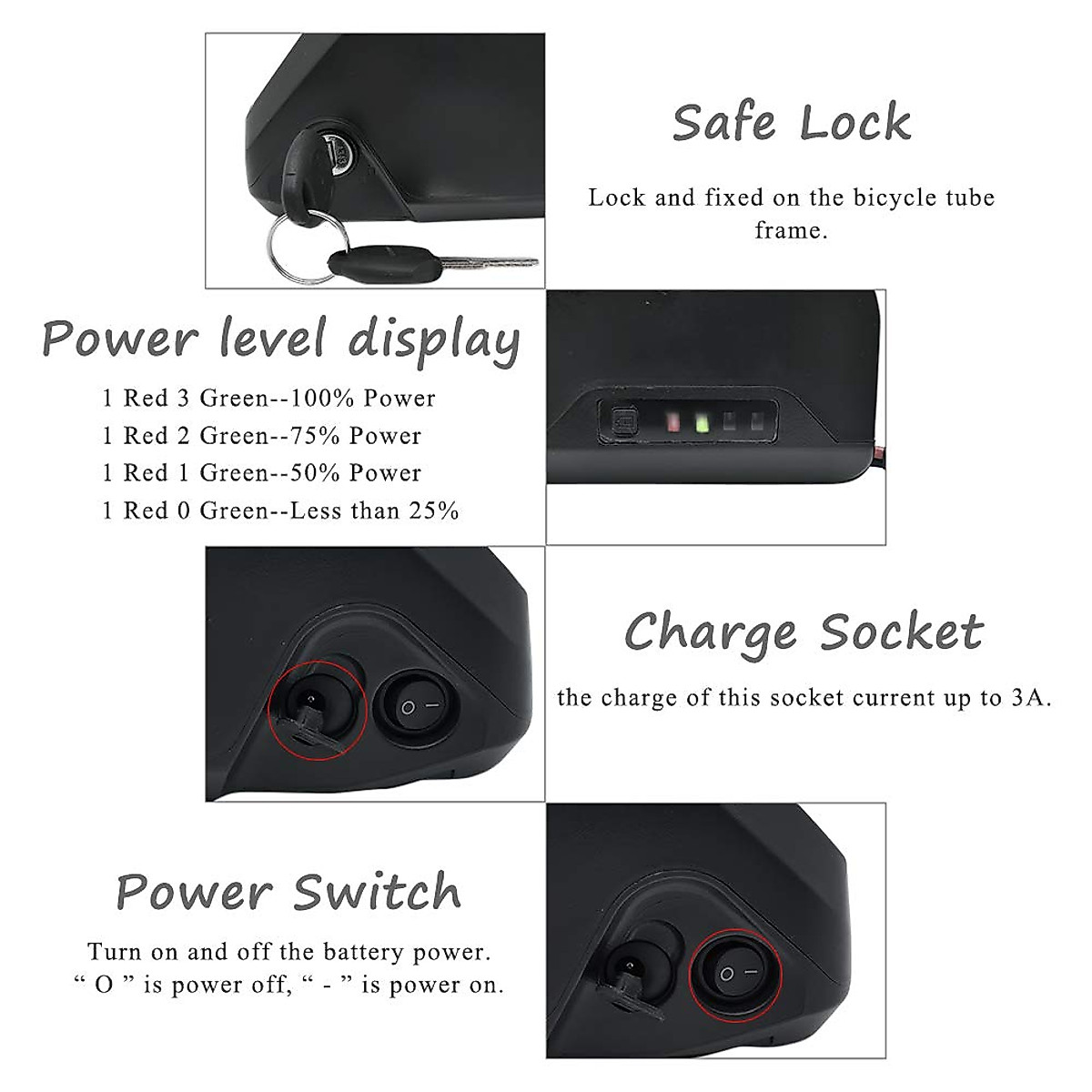 Co-Well Ebike Battery 52V 48V 36V, 13AH 15AH 17.5Ah Hailong Lithium Ion Electric Bicycle Battery for 1500W 1200W 1000W Bike Motor, 30A/40A BMS Protection Board (Canada Warehouse)