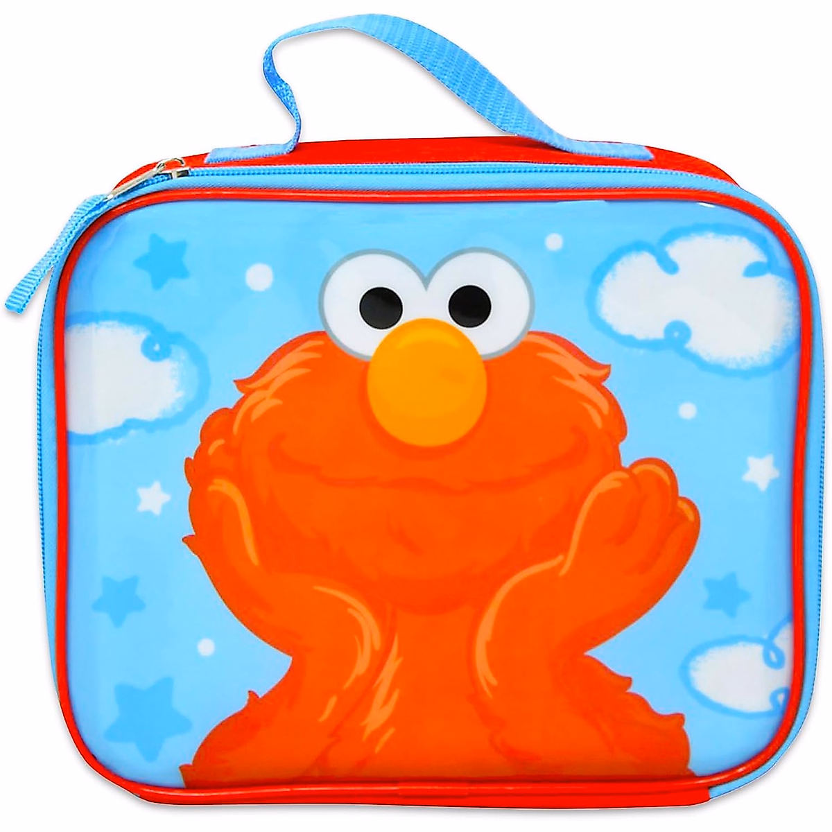 Sesame Street Kids Elmo Backpack With Lunch Box ~ 6 Pc Bundle With 16 Elmo School Bag For Boys, Girls, Kids, Elmo Lunch Box, Cars Water Pouch, And More (Elmo School Supplies)