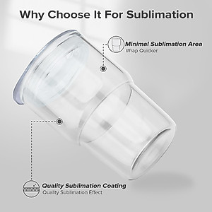 FASTSUB 20 OZ Glitter Sublimation Tumblers 24 Pack and 3 OZ Sublimation Shot Glasses Clear 6 Pack