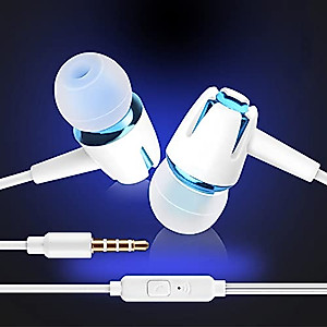 Earbuds Wired in-Ear Headphones with Microphone, in-Ear Earbud Headphones with Mic, Noise Isolating, Clear Sound, Ear Bud Tips, 3.5mm Jack Earphones for Phones and Laptops Black + Golden