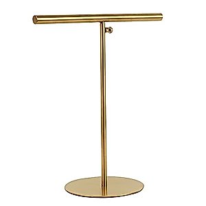KURBAO Towel Rack T-Shape Hand Towel Stand for Bathroom, Kitchen or Vanity Towel Holder Stand, Towel Holder Standing SUS 304 Stainless Steel Height-Adjustable, Bath Hand Towel Bar Gold