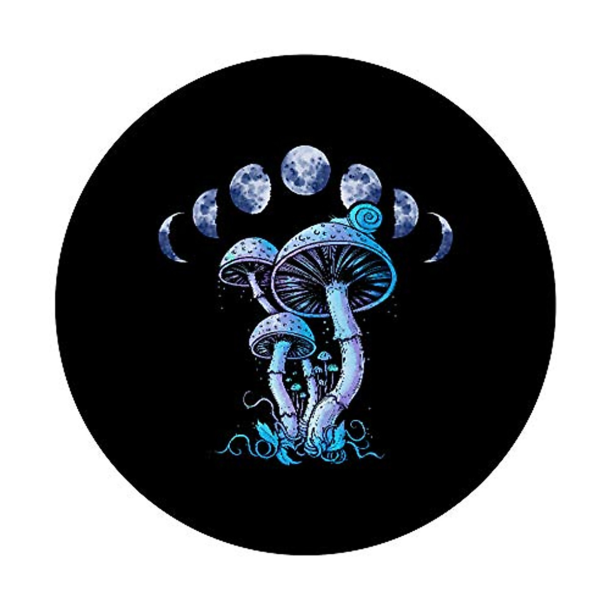 Mushroom Mystical Mycology Shrooms Moon Phases Cottagecore PopSockets PopGrip: Swappable Grip for Phones & Tablets