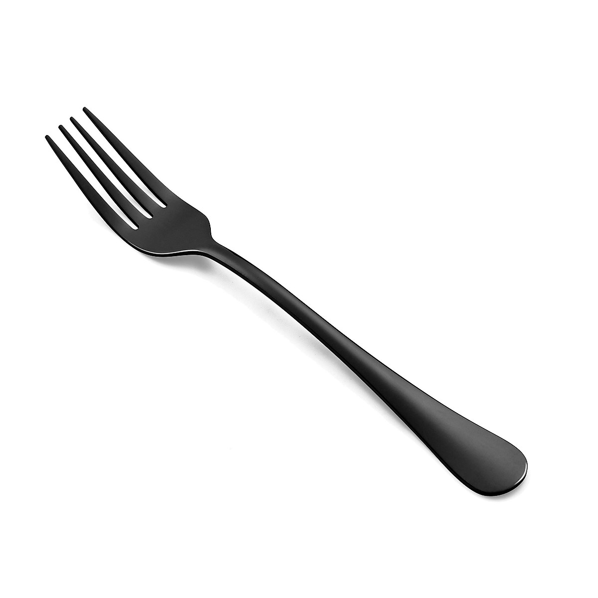 Black Salad Forks Set for 8, Stainless Steel 6.8-Inch Dessert Fork 8-Piece, Mirror Polished, Dishwasher Safe