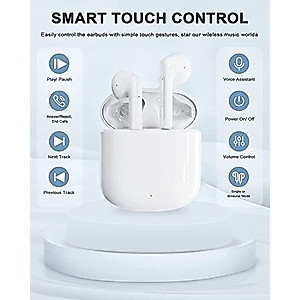 Wireless Earbuds, Bluetooth 5.3 Wireless Headphones with Noise Cancelling Microphone, IPX7 Waterproof Bluetooth Earphones, 30H Playtime Hi-Fi Stereo Sound Headset for iPhone/Android/Samsung