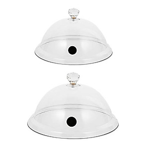 DOITOOL 2Pcs Smoking Cloche Dome Cover - Transparent Cocktail Smoker Dome - Acrylic Food Cover for Smoke Infuser Smoker Smoking Infusion Plates Bowls and Glasses