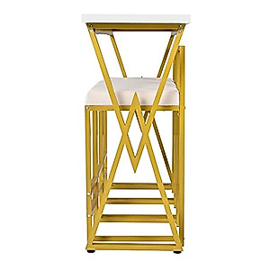 CKLMMC Modern 4-Piece Counter Height Extra Long Console Bar Dining Table Set with 3 Padded Stools, Perfect for Apartment/Studio/Small Kitchen