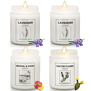 4 Pack Candles for Home Scented, Lavender Candles Set, Aromatherapy Jar Candles for Home, 28 oz 200 Hour Long Lasting Candles, Scented Candles Gifts Set for Women, Birthday, Valentine, Anniversary