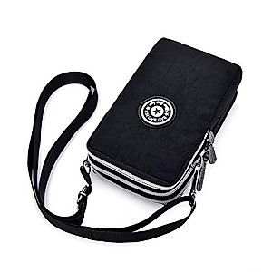 Kimwing Phone Purse Crossbody for Women iPhone 12 Pro Max / 11 Pro Max, Girls Wallet Wristlet Armband Bag for Samsung S20 FE, A11 A21 A51 A71 A10S A20S A21S A10 S20 Ultra Note 9, 10, S10 Plus (Black)