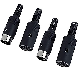 LYLGO 2 Pair Black DIN 8 Pin Female Male Adapter Socket Audio AV Connector