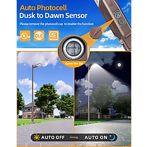 LED Parking Lot Lights 320W 250W 200W, LED Shoebox Light 5000K Adjustable Arm Mount, UL Listed Outdoor Pole Light with Photocell, IP65 Waterproof Commercial Street Area Lighting 100-277V (2 Pack)