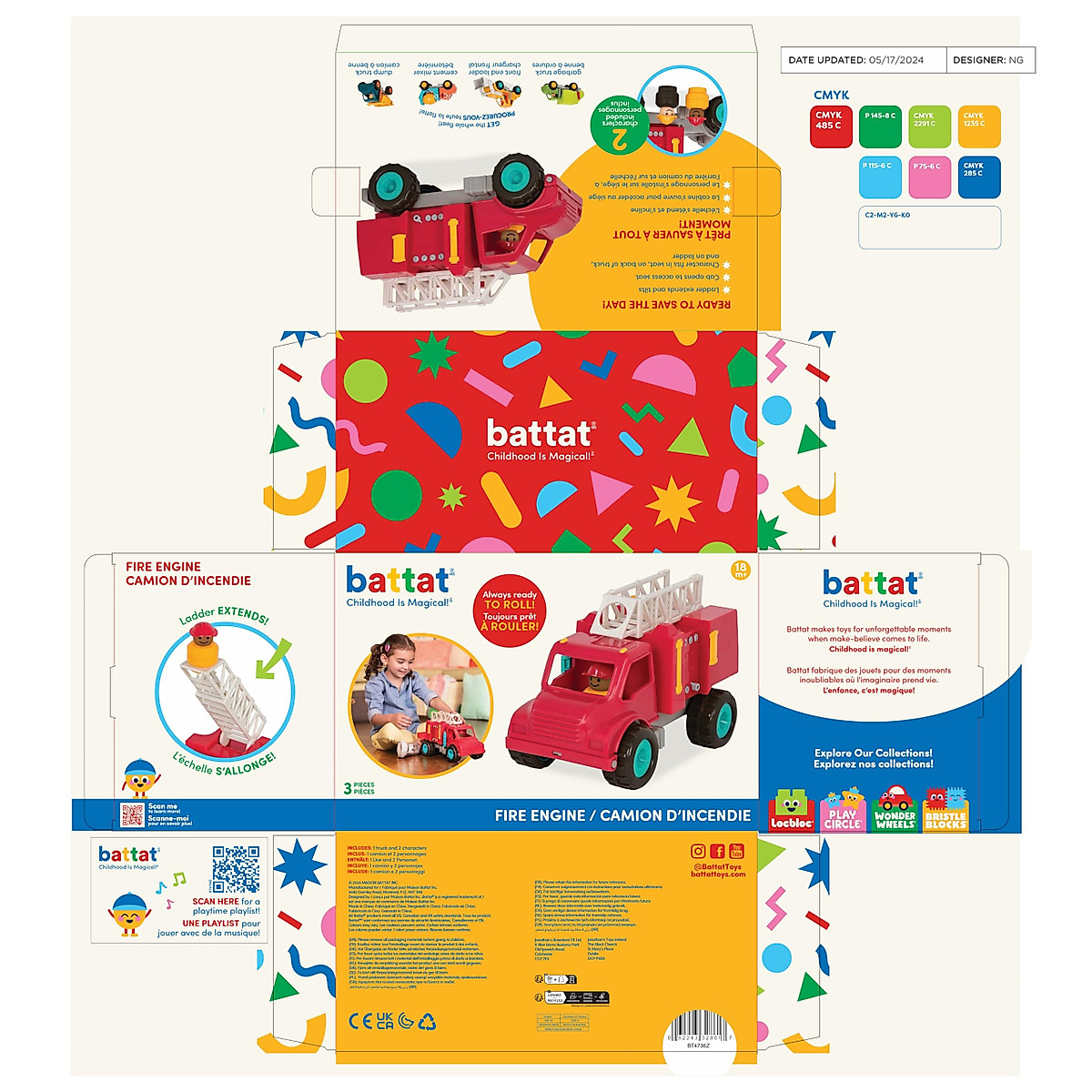 Battat – Toy Fire Truck & Figures – Classic Toddler Trucks – Red Fire Engine Toy – Soft Rubber Wheels – 18 Months + – Fire Engine