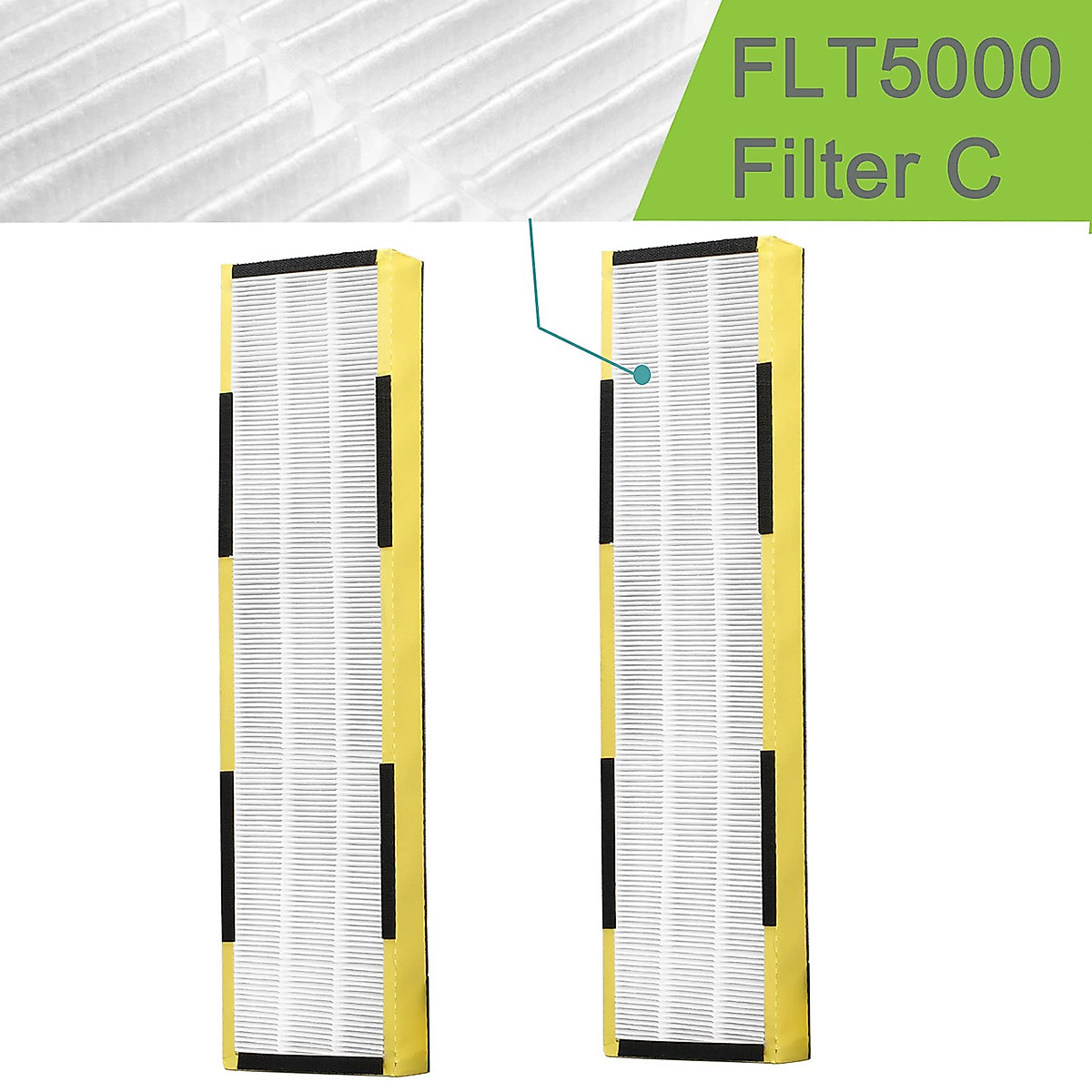 Replacement FLT5000 Filter C for Guardian AC5000, AC5000E, AC5250PT, AC5350B, AC5350BCA, AC5350W, AC5300B, 2 Pack FLT5000 Filters & 10 Pack Carbon Filters