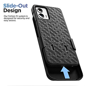 Encased DuraClip for Moto G 5G 2023 Belt Clip Case, Slim Phone Case with Holster (Motorola G 2023) Black