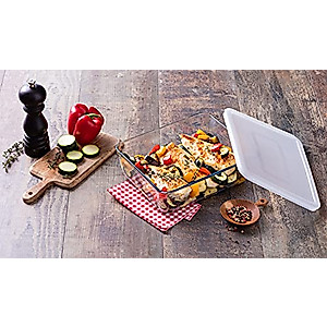 Ôcuisine 334S114 tempered borosilicate glass food storage rectangular, meal prep containers, oven cooking (without lids), BPA FREE, Made in france, Set of 4