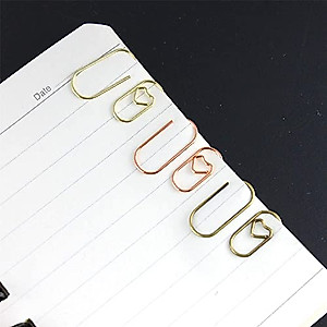 Jteyult 150 Pieces Gold Cute Paper Clips Mini Clips Heart Shaped Paperclips Bookmark Clips for Office Supplier School