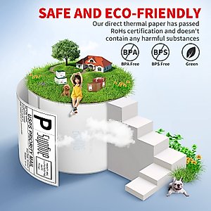 Supfive Shipping Labels 4x6", Direct Thermal Labels Compatible with MUNBYN, Rollo, POLONO, Zebra, Label Printer 220/Roll x 4 Rolls