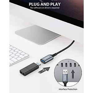 2 Pack 3.3FT + 6.6FT USB 3.0 Extension Cable, NIMASO USB A Male to Female Extension Cord Durable Material Fast Data Transfer Compatible with Printer, USB Keyboard, Flash Drive, Hard Drive, Playstation