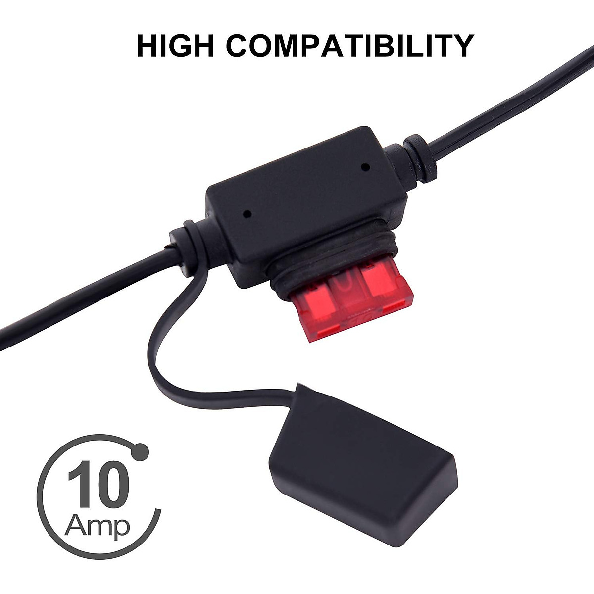 TOPDC 22" 10A Fused Ring Terminal 6 PCS Harness Quick Connect Extention Cord for Battery Charger/Maintainer