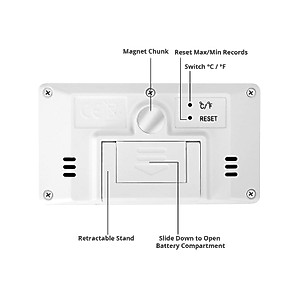 Digital Thermometer Indoor Hygrometer Room Temperature Monitor Humidity Gauge with Big Screen Stand Wall Hanging Magnet Greenhouse House Kitchen Car