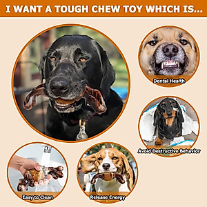 KGPERGU Dog Chew Toys for Aggressive Chewers Large/Medium Breed, Super Chewer Dog Toys, Indestructible Dog Toys, Rubber Dog Chew Toys, Tough Dog Toys to Keep Them Busy, Bacon Flavor