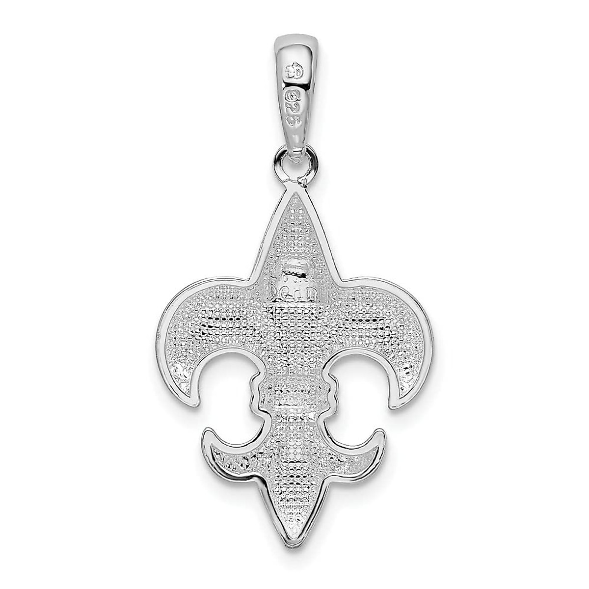 Diamond2Deal 925 Sterling Silver Medium Fleur de Lis Pendant