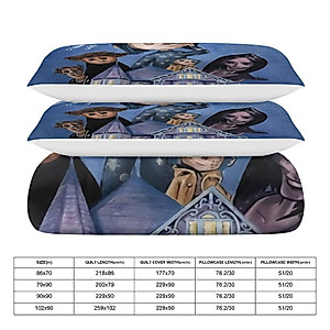 Adjzepuo Coraline Ultra Soft Reversible Breathable 3D Printed Bedding Sets 3 Piece 1 Duvet Cover + 2 Pillowcase 102"x90"