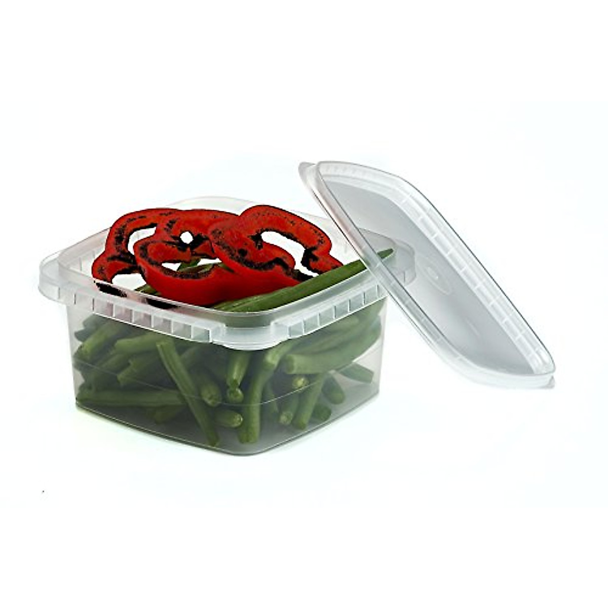 Plastic Deli Containers with Lids 32 Oz- 25 Pack- Square Clear Plastic Containers- Tamper-Proof BPA-Free Take Away Food Containers- Space Saver, Airtight, Freezer Safe Meal Prep Containers