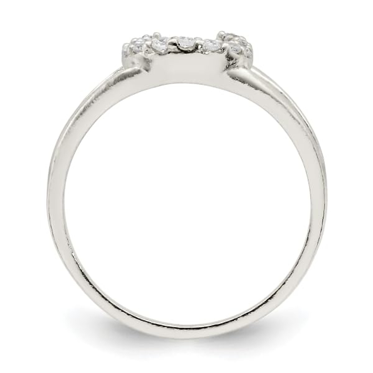 IceCarats 925 Sterling Silver Cubic Zirconia CZ Lucky Horseshoe Ring Animal Lover Equestrian Band Size 7