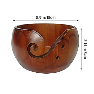 Yarn Bowl Organizer Wood Storage Portable Holder Handmade for Knitting Crochet Easter Crafts for Kids (E, One Size)