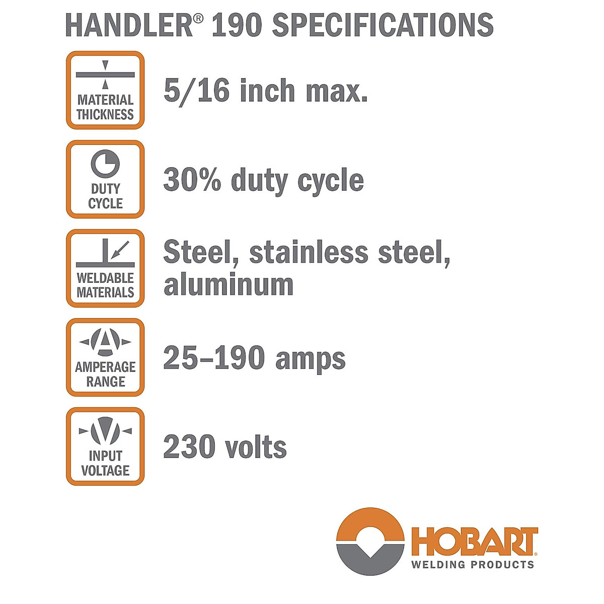 Hobart 500554 Handler 190 MIG Welder 230V