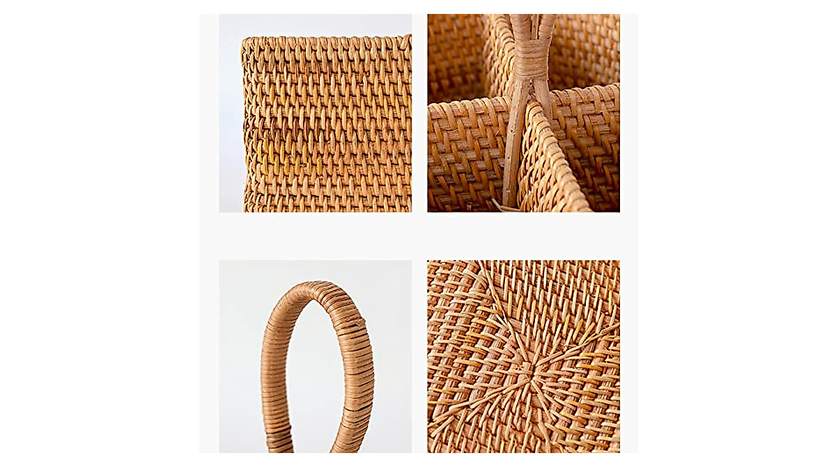 i-lan 2 Pack Rattan Baskets for Organization and Decor