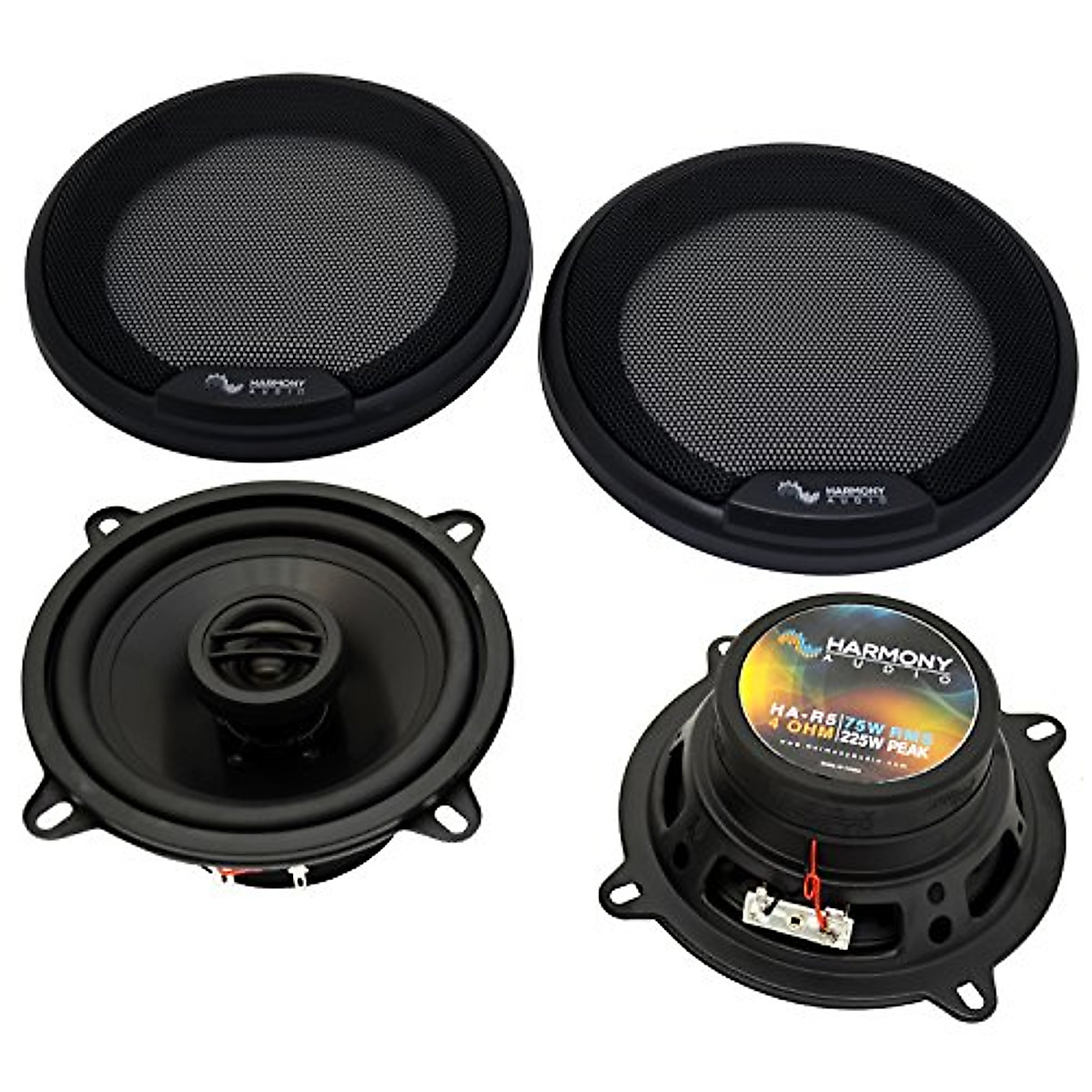 Harmony Audio Bundle Compatible with 2002-2008 Dodge Ram Truck 1500 HA-R69 HA-R5New Factory Speaker Replacement Upgrade Package with HA-826901 Speakers Adapter Kit