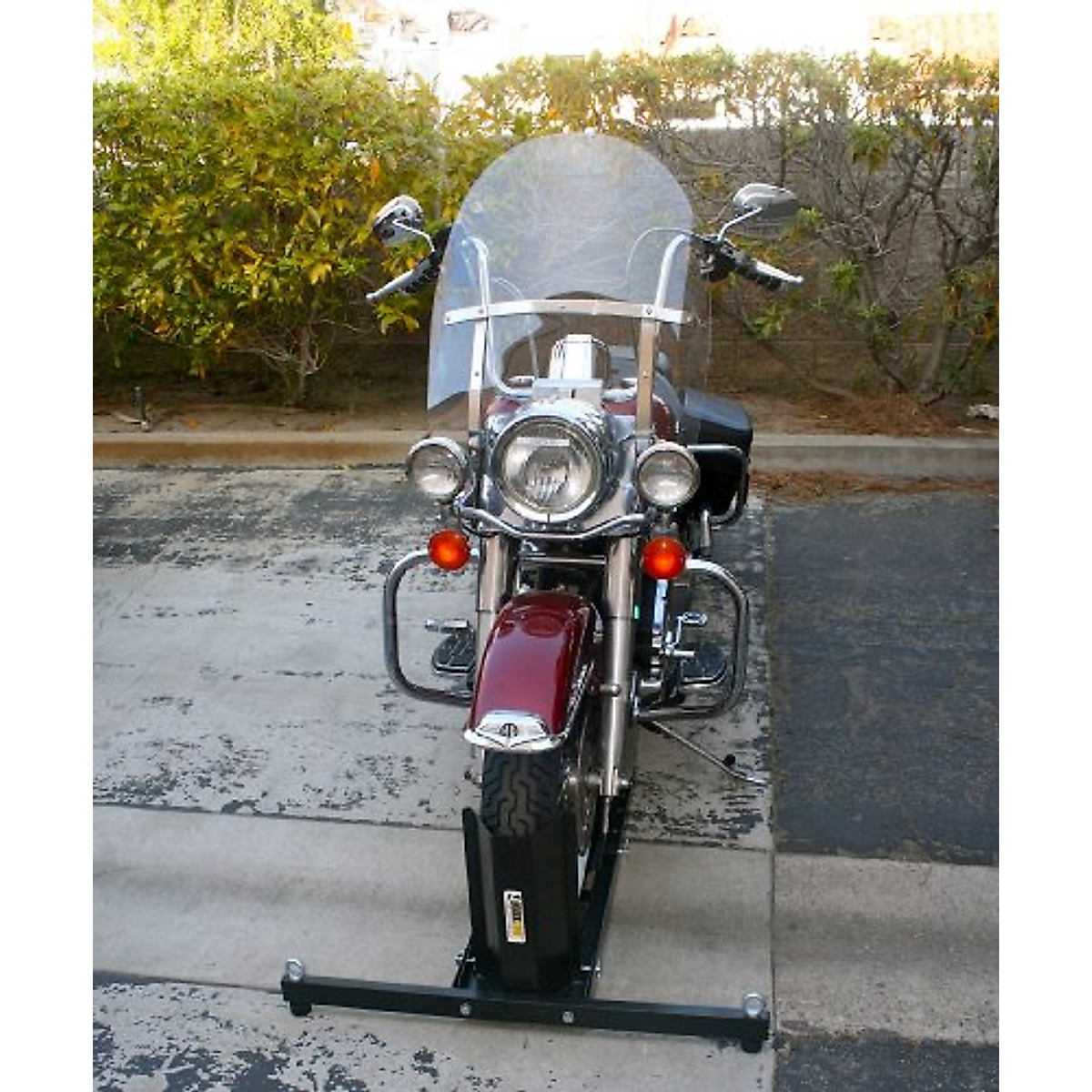 MaxxHaul 70271 Adjustable Motorcycle Wheel Chock Stand Heavy Duty 1800lb Weight Capacity