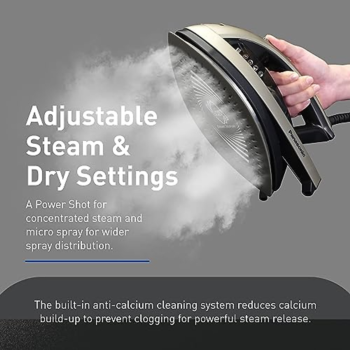 Panasonic NI-W810CS Multi-Directional Steam/Dry Iron with Ceramic Soleplate, MEDIUM, Black (Renewed)