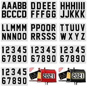 100 Piece Reflective Mailbox Number Stickers, Self Adhesive Reflective Capital Letter Sticker, Number Decals Vinyl Mailbox Decals for Bin, Window, Door(3 Inch,Black)