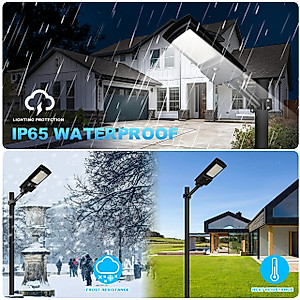 Solar Street Light,200W Solar Street Lights Outdoor Dusk to Dawn with Motion Sensor IP65 Waterproof Led Solar Outdoor Lights Remote Control for Yard,Garden,Street,Parking lot,etc.