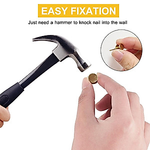 FUZANWJ Double Headed Picture Hangers(20lbs-50pcs), Picture Hanging Nails, Thumb Tacks for Wall Hanging, Wall Nails for Hanging, Professional Plaster Picture Hooks for Wooden Wall or Drywall