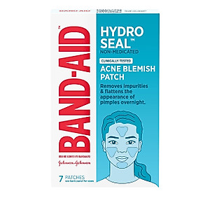 Band-Aid Brand Hydro Seal Acne Patches for Face, Non-Medicated Acne Blemish Patch Absorbs Fluids & Provides a Protective Healing Environment for Pimples, 7 Patches