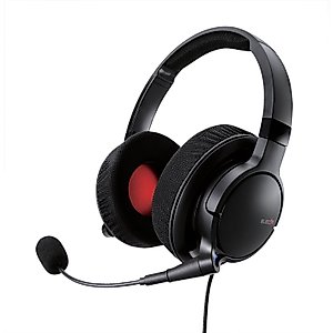 ELECOM Gaming headset [DUX] 4 pole pin binaural overhead type with microphone & volume controller HS-DUX50BK (Japan Import)
