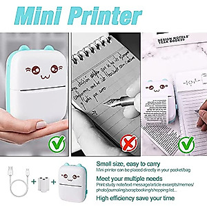 SEDSEY Pocket Mini Printer, Bluetooth 4.0 Wireless Mini Thermal Printer Photo Printer Label Memo Receipt Notes Paper Portable BT Inkless Printing Smart Thermal Printer for Study Home Office