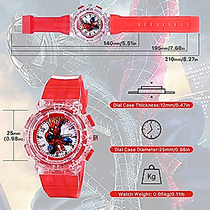 Joyday Kids Watch, Superhero Analog Watch for Boys Girls, 3 Colors Flashing Cool Inexpensive Gift for Toddlers, Red