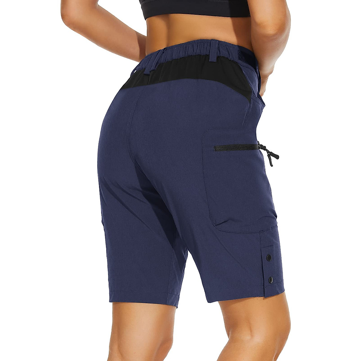 Cycorld Women's-Mountain-Bike-Shorts, Cycling Padded Biking Shorts with Pocket(Navy, Medium)