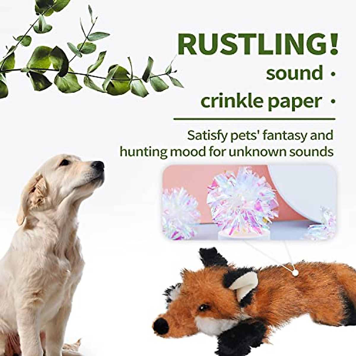 ALL FOR PAWS Squeaky Dog Toys,Animal Plush Dog Toy,Stuffed Dog Toys,Puppy Toys for Teething Small Dogs