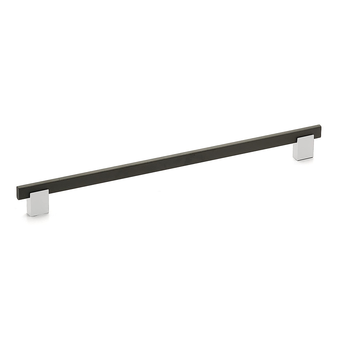 Richelieu Hardware BP905320140900 Madison Collection 12 5/8-inch (320 mm) Center-to-Center Matte Black and Chrome Modern Rectangular Cabinet and Drawer Bar Pull Handle for Kitchen, Bathroom, and Furniture