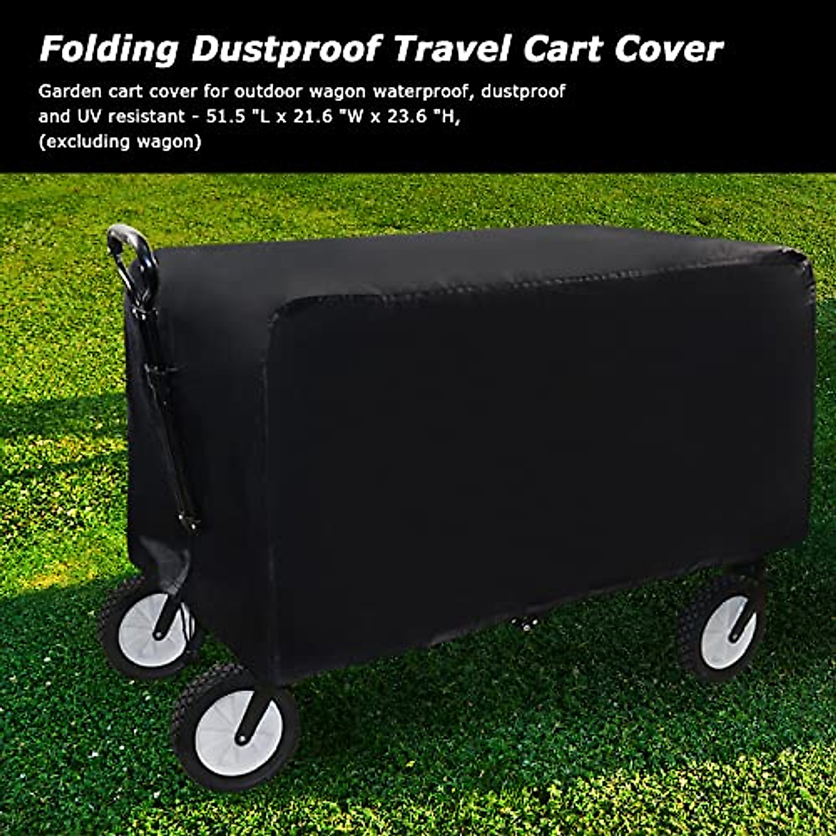 VOONKE Folding Dust-Proof Station Wagon Cover, Garden Trolley Cover, Suitable for Outdoor Station Wagon, Waterproof, Dust-Proof, Ultraviolet Resistant - 50 "Lx 20" W x 27 "H (excluding Wagon)