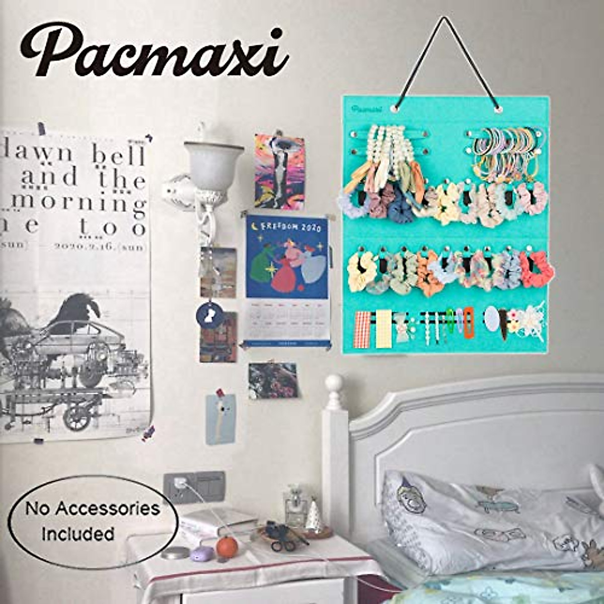 Baby Girls Hair Ties Holder, Hair Scrunchies Organizer Storage, Hanging Hair Bow Holder, Clips for Hair Organizer