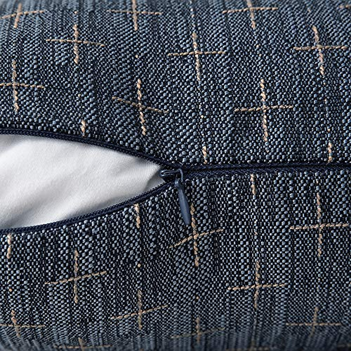 MIULEE Pack of 2 Decorative Burlap Linen Throw Pillow Covers Modern Farmhouse Pillowcase Rustic Woven Textured Cushion Cover for Sofa Couch Bed 18x18 Inch Blue