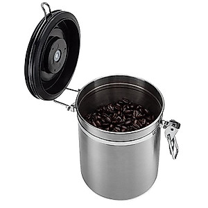 SDFGH Airtight Coffee Container - Stainless Steel CO2 Valve Storage Canister with Scoop - Keeps Your Coffee Fresh Flavorful ( Color : D , Size : 1500ml )