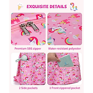 Vorspack Kids Backpack for Girls, Unicorn Backpack with Chest Strap for Preschool Kindergarten Elementary school - Pink