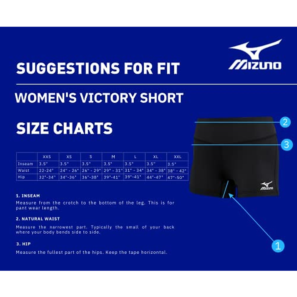 Mizuno mens womens Mizuno Victory 3.5 Inseam Volleyball Shorts, Navy, Medium US